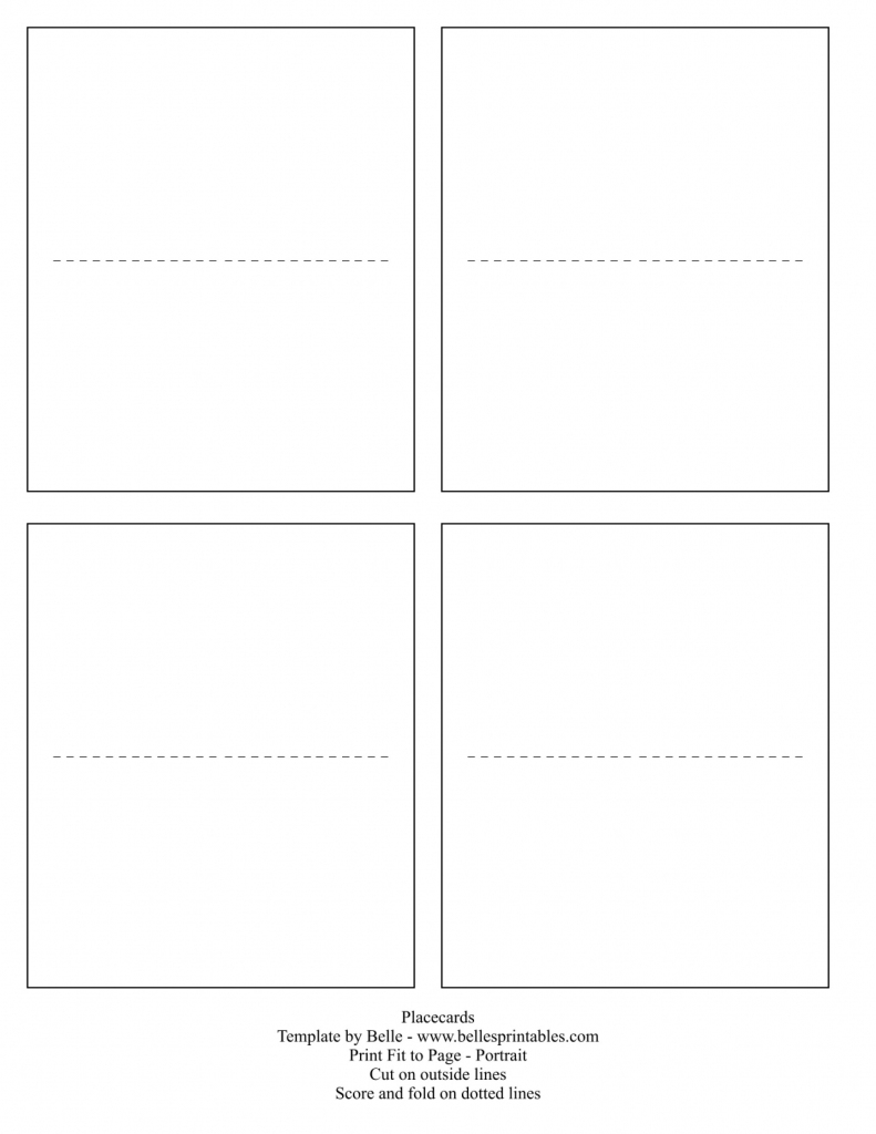 Downloadable Free Printable Place Card Template