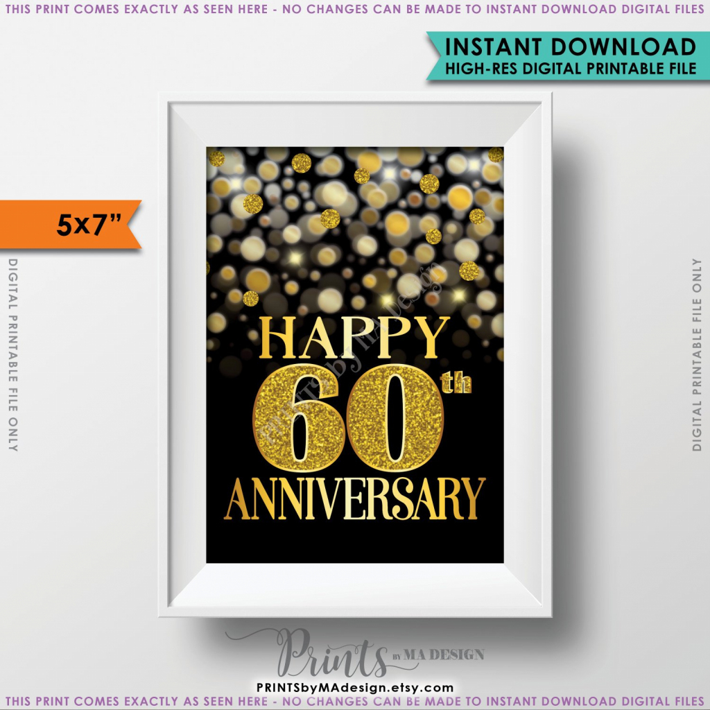 60Th Anniversary Cards Printable Printable Card Free