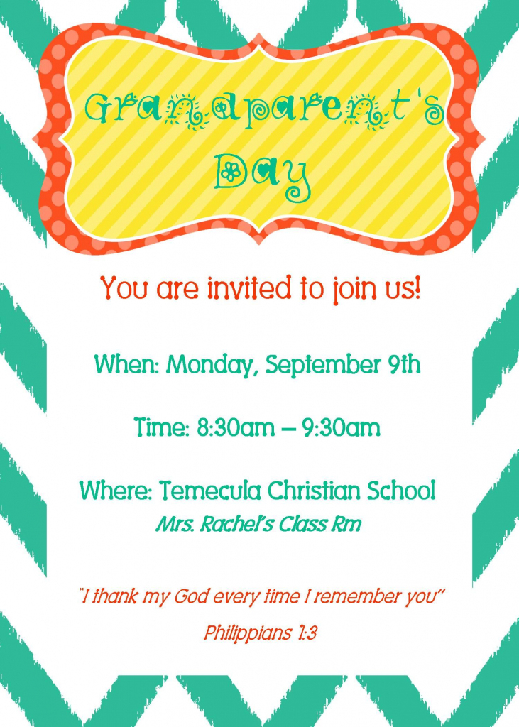 Grandparents Day Invitation Cards Printable Printable Card Free