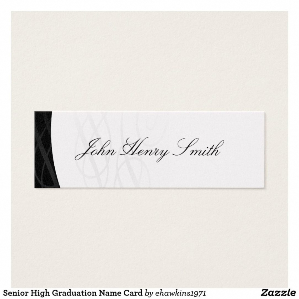 Class Of Graduation Name Card Classic Linen Look Graduation Name Card 