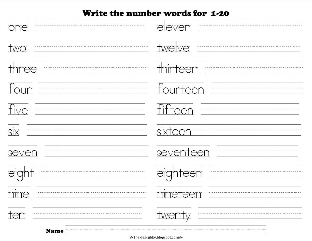 Numbers Spelled Out 1 100